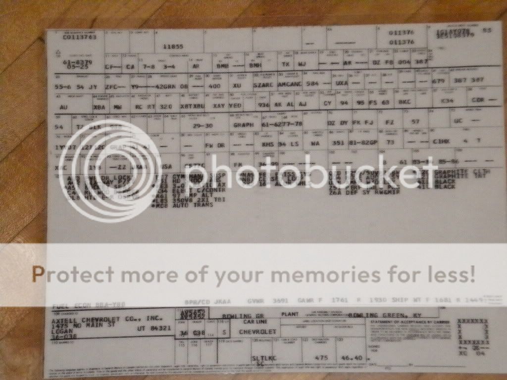 Got my window sticker/build sheet - CorvetteForum - Chevrolet Corvette ...